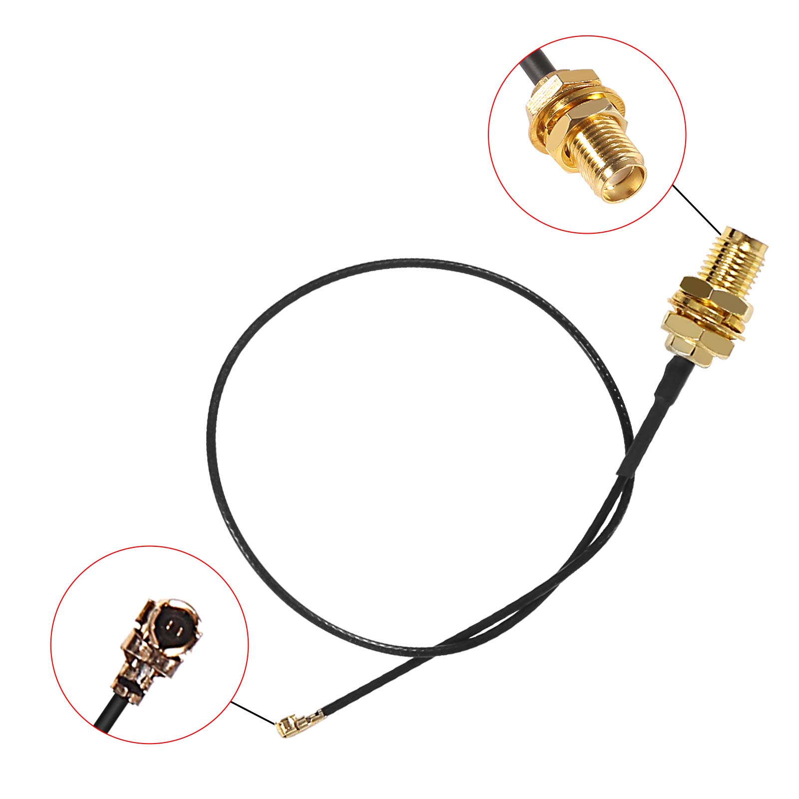 2 Set 8dBi WiFi RP-SMA Male Antenna, MELIFE 2.4GHz 5.8GHz Dual Band with 20CM U.FL/IPEX to RP-SMA Female Pigtail Cable.
