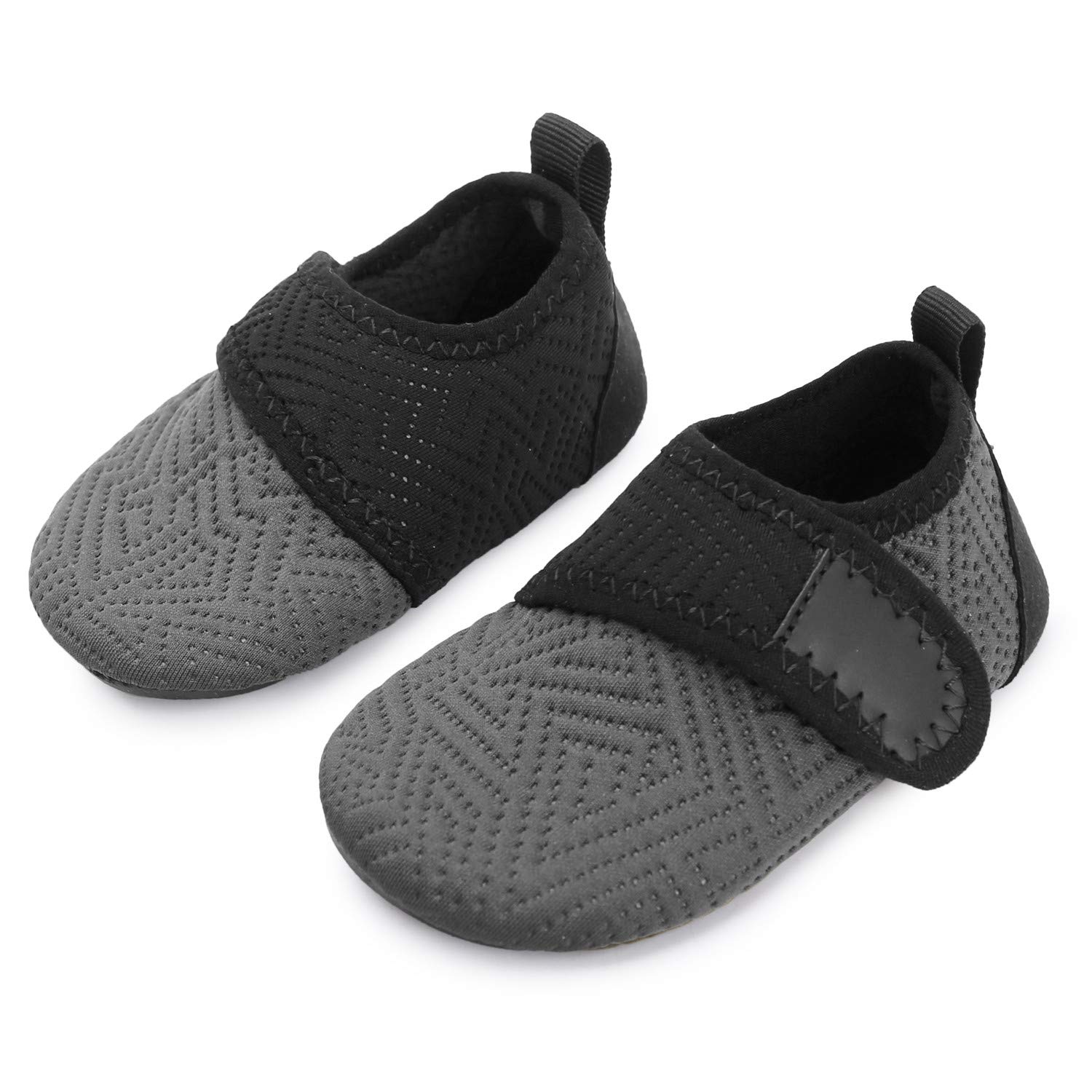 BARERUN Soft Baby Boys Girls Water Shoes Infant Barefoot Quick -Dry Anti- Slip Aqua Sock for Beach Swim Pool Grey 6-12 Months Infant