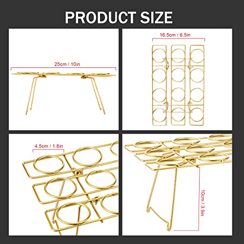 2 Pieces Steel Cupcake Baking Racks Ice Cream Display Racks Cupcake Cone Stands Ice Cream Cone Cupcakes Holders for Home Kitchen Baking Cooking Cupcake Ice Cream Tools Supplies (Gold)