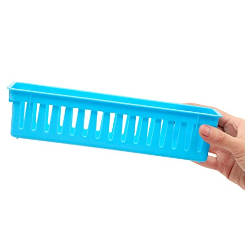 12-Pack Small Pencil Holder Trays, Elementary Teacher Supplies for Classroom Must Haves, Caddy, Plastic Organizer Baskets for Office Storage, Organization, Decorations (Rainbow, 10.0x2.9x2.4 in)