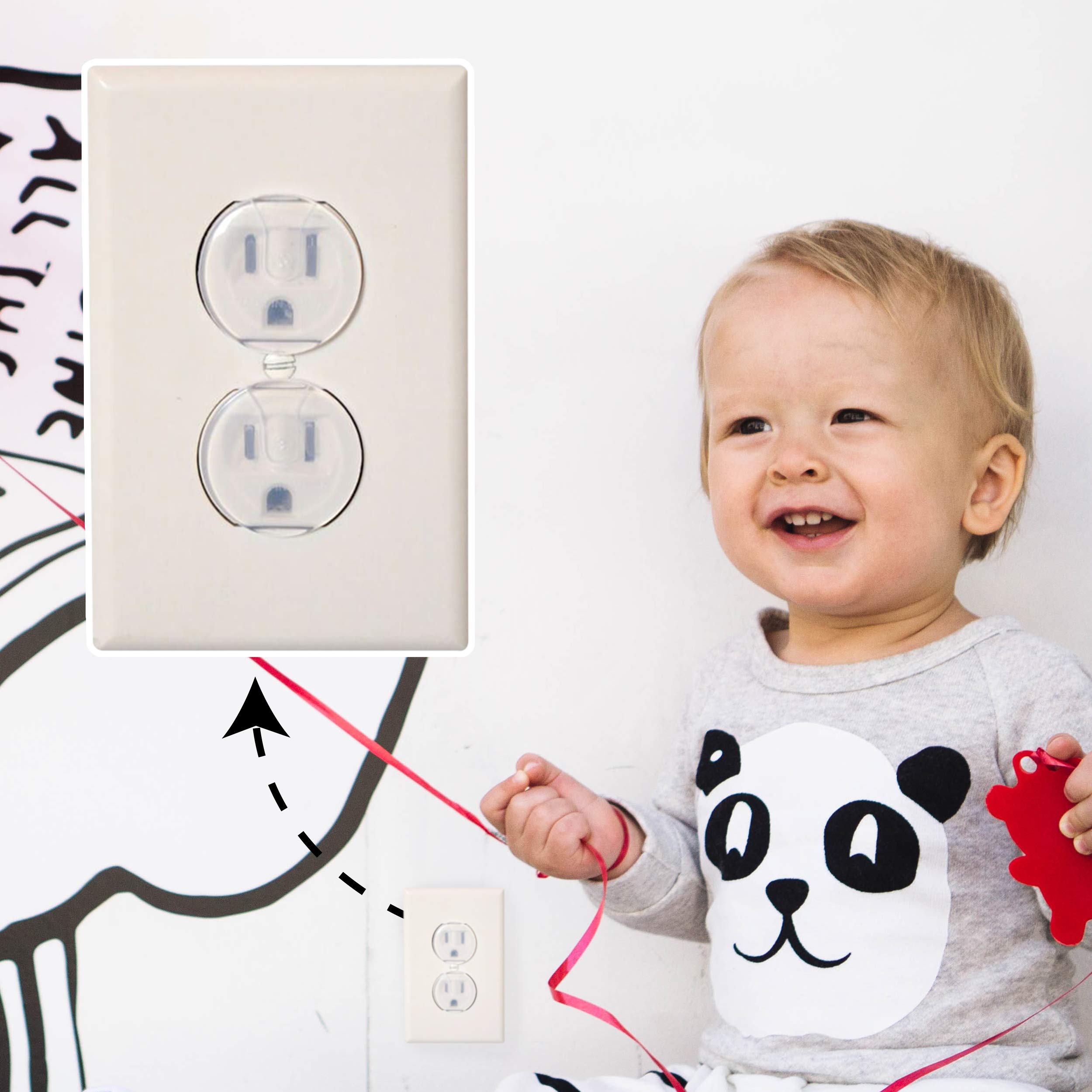 ABC123 - Outlet Plug Covers (36 Pack) Clear Child Proof Electrical Outlets Protector - Wall Socket Protector for Kids
