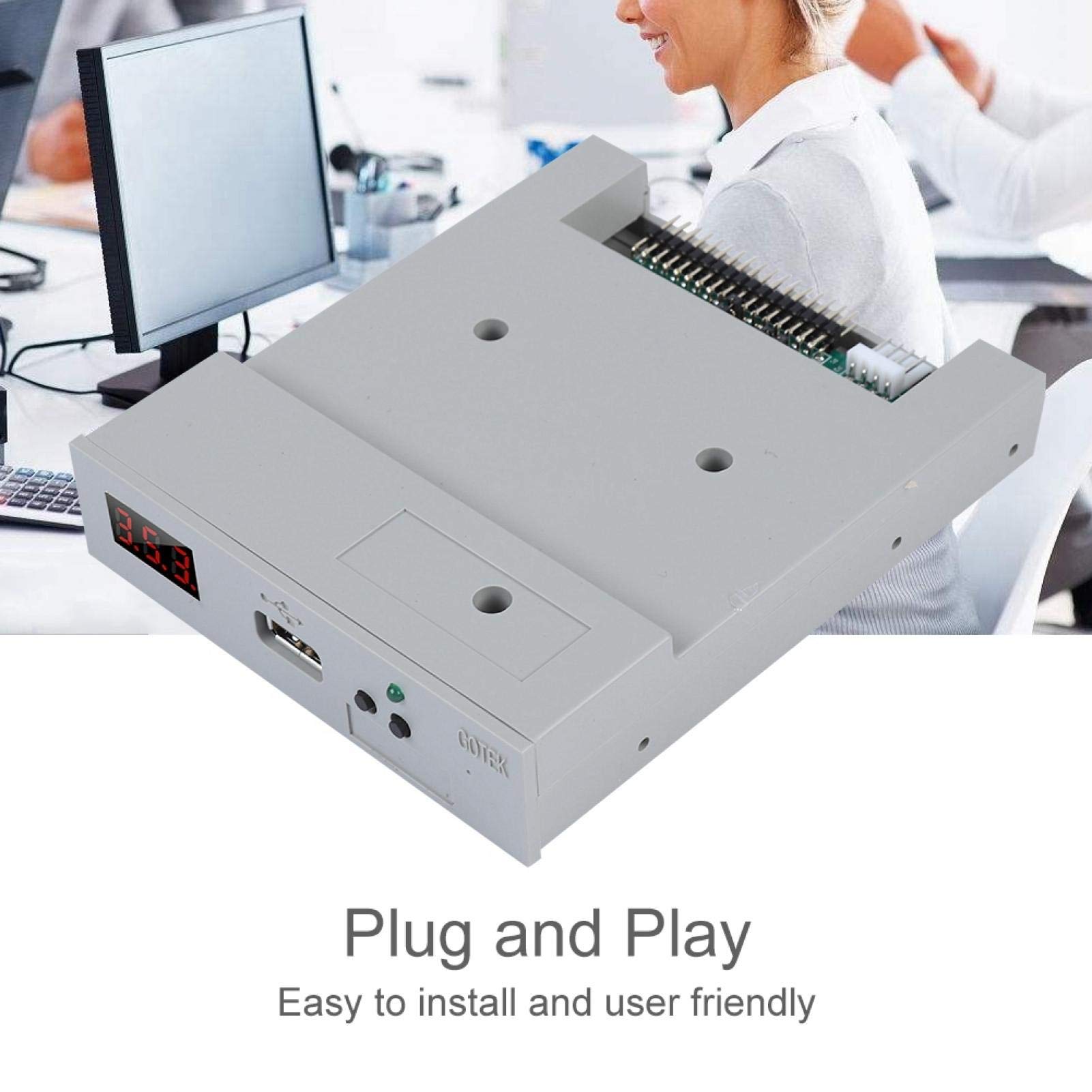 Byged USB Emulator Floppy, SFR1M44-U100 3.5in 1.44MB USB SSD Floppy Drive Emulator, 5V DC, Plug and Play.