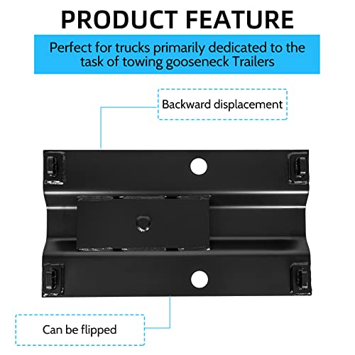 5th Wheel Gooseneck Hitch Trailer Towing Multi-Fit in-Bed Fixed Offset Ball 25K