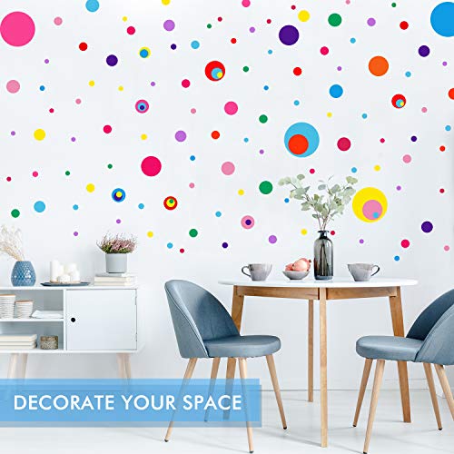264 Pieces Polka Dots Wall Sticker Circle Wall Decal for Kids Bedroom Living Room, Classroom, Playroom Decor Removable Vinyl Wall Stickers Dots Wall Decals (12 Farben)