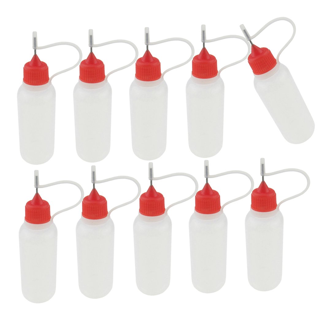 20 ml Needle Tip Cap Liquid Dripper Empty Dropper Bottle Filler Bottle 10 PCS Red Cap