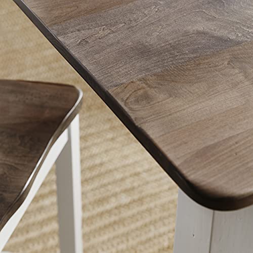 5 Piece Solid Maple Wood Dining Room Set | Full Kitchen Table Set with Table and 4 Chairs | 38β x 48β Brown and White Rectangle Table with Eased Edge and Distressing | Handmade in USA