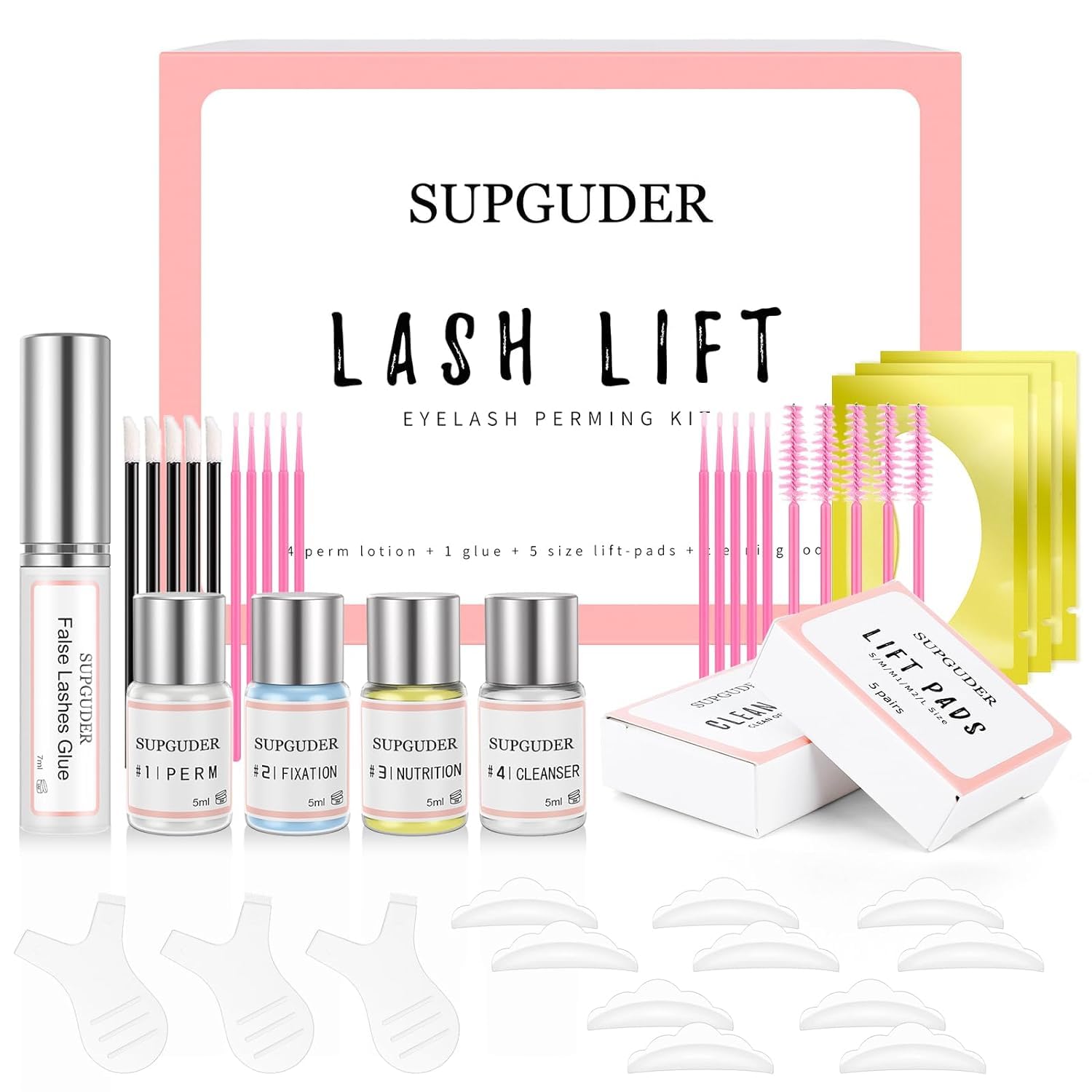 2025 Upgraded Lash Lift Kit for Perming,Curling and Lifting Eyelashes | Semi-Permanent Salon Grade Supplies for Beauty Treatments | Includes Eye Shields,Pads and Accessories