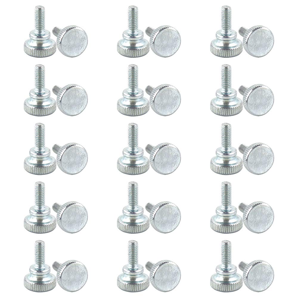 30Pack M4x10mm Thumbscrew Threaded Knurled Grip Knobs Thumb Screw, Flat Knurled Head Fully Threaded Thumbscrews Bolts Fastener, Vesa Screws, Monitor Mount Screws for TV and Monitor Mount