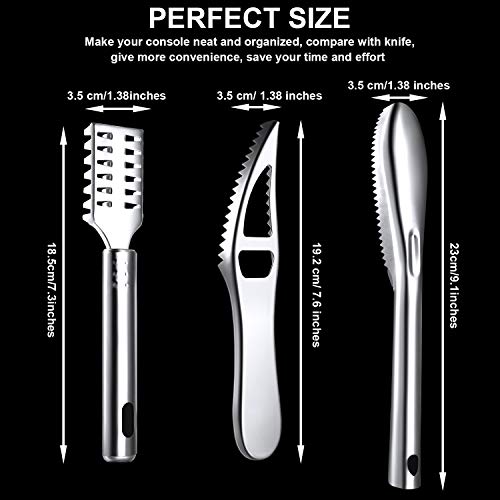 6 Pieces Fish Scaler Remover Fish Scaler Brush Stainless Steel Sawtooth Scarper Remover with Handle Multi-functional Bottle Opener for Kitchen Tool Faster and Easier Fish Scales Skin Removing Peeling