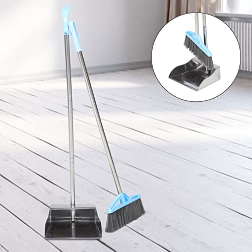 1 Set Stainless Steel Trash Shovel Trash Cleaning Shovel Garden Dustpan Garbage Sweeping Tool Broom and Dustpan Kitchen Stainless Steel + Plastic Office Small Broom Handheld