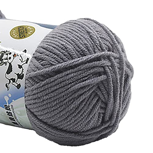 2 Set 1 Roll 5-Strand Wool Yarn Soft Warm DIY Beginner Needlework Hand Knitting Crochet Yarn Ball for Sewing Shop Crochet Yarn