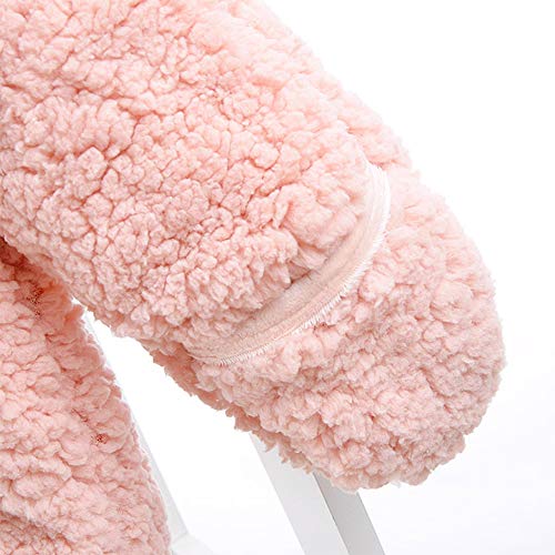 Aivtalk Baby Toodler Fuzzy Jacket Cute Hoodie Cotton Coat Winter Warm Outerwear (6-12 Months, Light Pink)