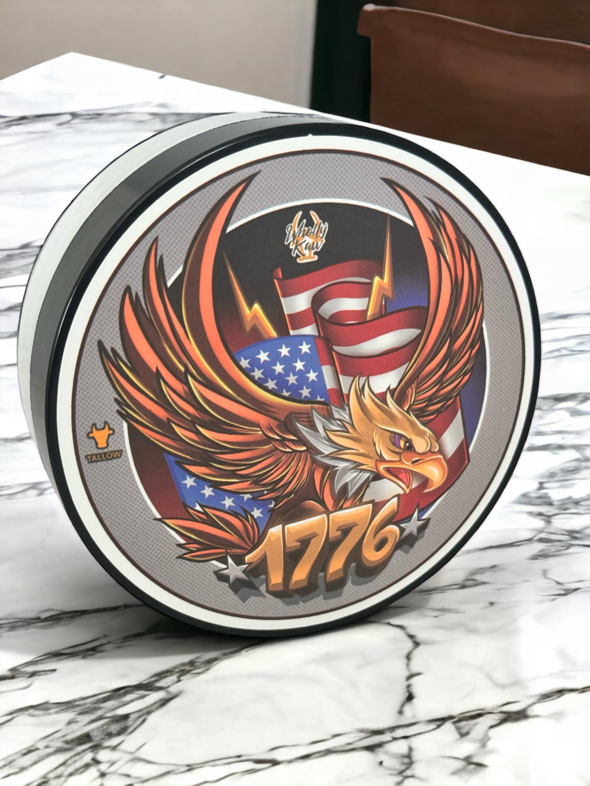 1776 Shaving Soap. Donkey Milk, Water Buffalo Milk, Whey Proteins, Tallow, Hops Extract. Osmanthus, Benzoin, Labdanum, Grapefruit, Artemisia, Tarragon, Patchouli, Musk, Tonka Bean, Cedarwood