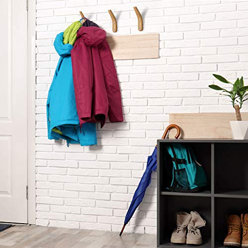 6 Pieces Wooden Coat Rack Hooks Wall Mounted Hat Rack Organizers Rustic Towel Hangers for Hanging Coats Hats Bags Towels