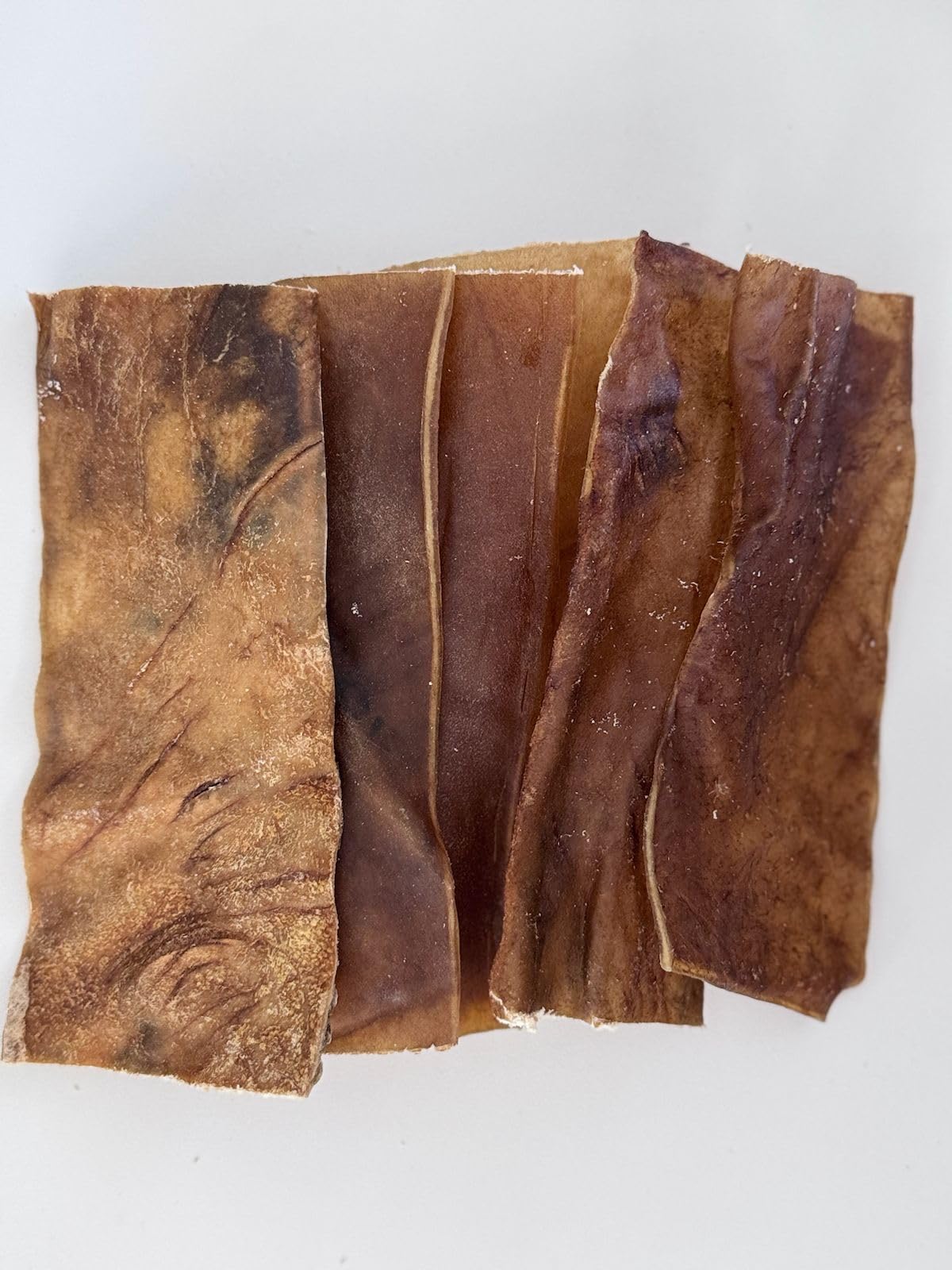 123 Treats Beef Cheek Chips Beef Basted Dog Chew 6" (2 pounds) All Natural Chews for Dogs | Great Rawhide Alternative