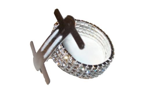 12 Silver Rhinestone Stretch Band Corsage Wristlet Formal Prom Favors (12 count)