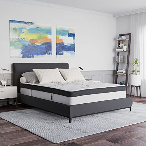 BizChair 12 Inch CertiPUR-US Certified Hybrid Pocket Spring Mattress, Queen Mattress in a Box - Premium Mattress