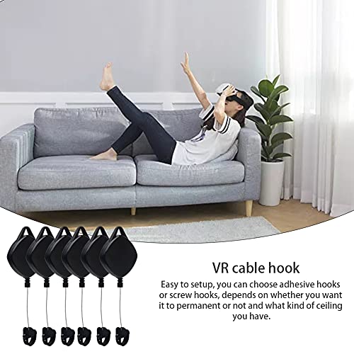 CALIDAKA VR Cable Management 3Packs Retractable Ceiling Pulley System Compatible with Oculu-s Rift S/Ps Vr/Viv E for Oculu-s Ques-t 2 VR Accessories with 360° Rotations Noise-Free
