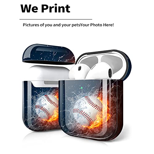 Black AirPods Case Cover,Soft AirPods Case 2&1 Shockproof Silicone Waterproof Protective AirPods Skin Protective Case for Airpods 1st/2nd Charging Case for iPhone 11/12/XR/7/7P (Baseball)