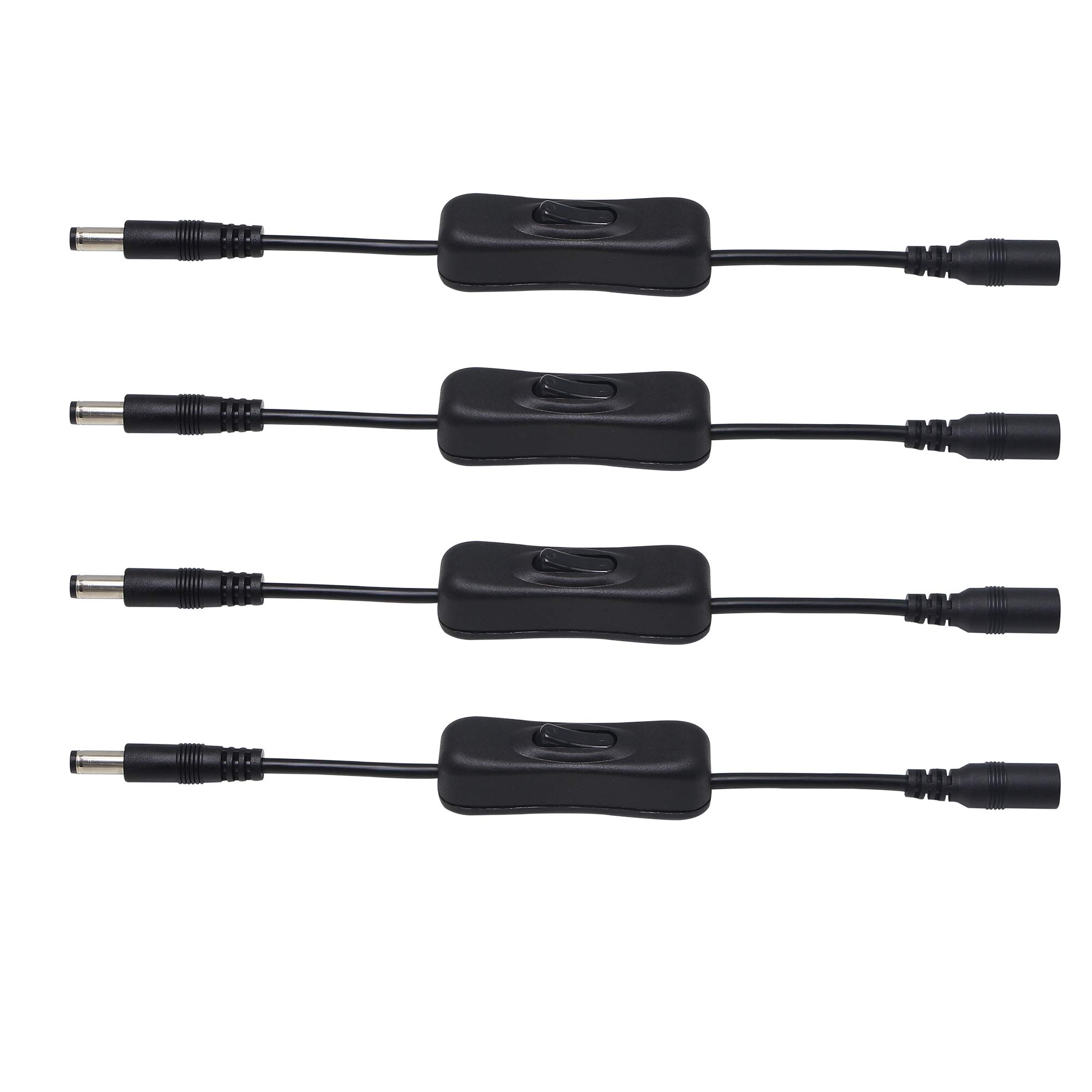 20cm DC 5.5mm x 2.5mm Male to Female On/Off Switch Cable YOUCHENG for LED CCTV Security Camera(4-Pack)…