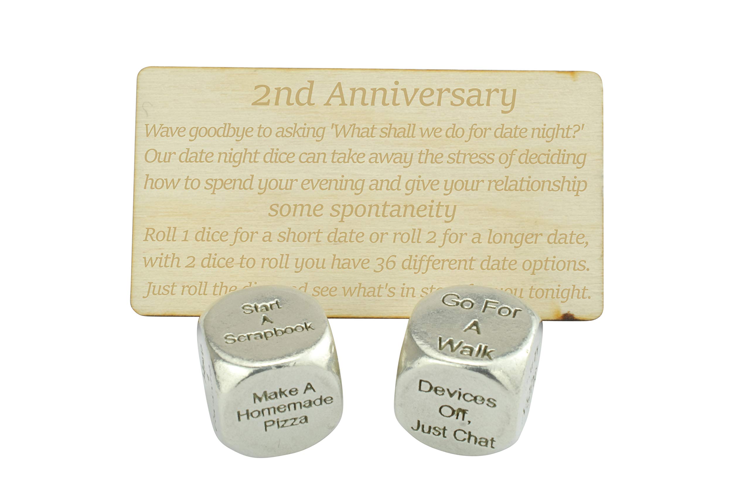 2 Year Anniversary Metal Date Night Dice - Create a Unique 2nd Anniversary Date Night