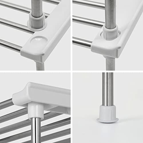 carrotez Cabinet Organizer Shelf, Set of 2 Stackable Kitchen Counter Shelves, Cabinet organizers and Storage, Pantry Storage Shelf Organizer, Kitchen Cabinet Organizer, White 15.7 x 7.8 x 6.1