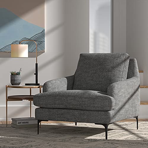 Amazon Brand β Rivet Modern Living Room Accent Chair with Metal Legs, 35.4"W, Dark Gray