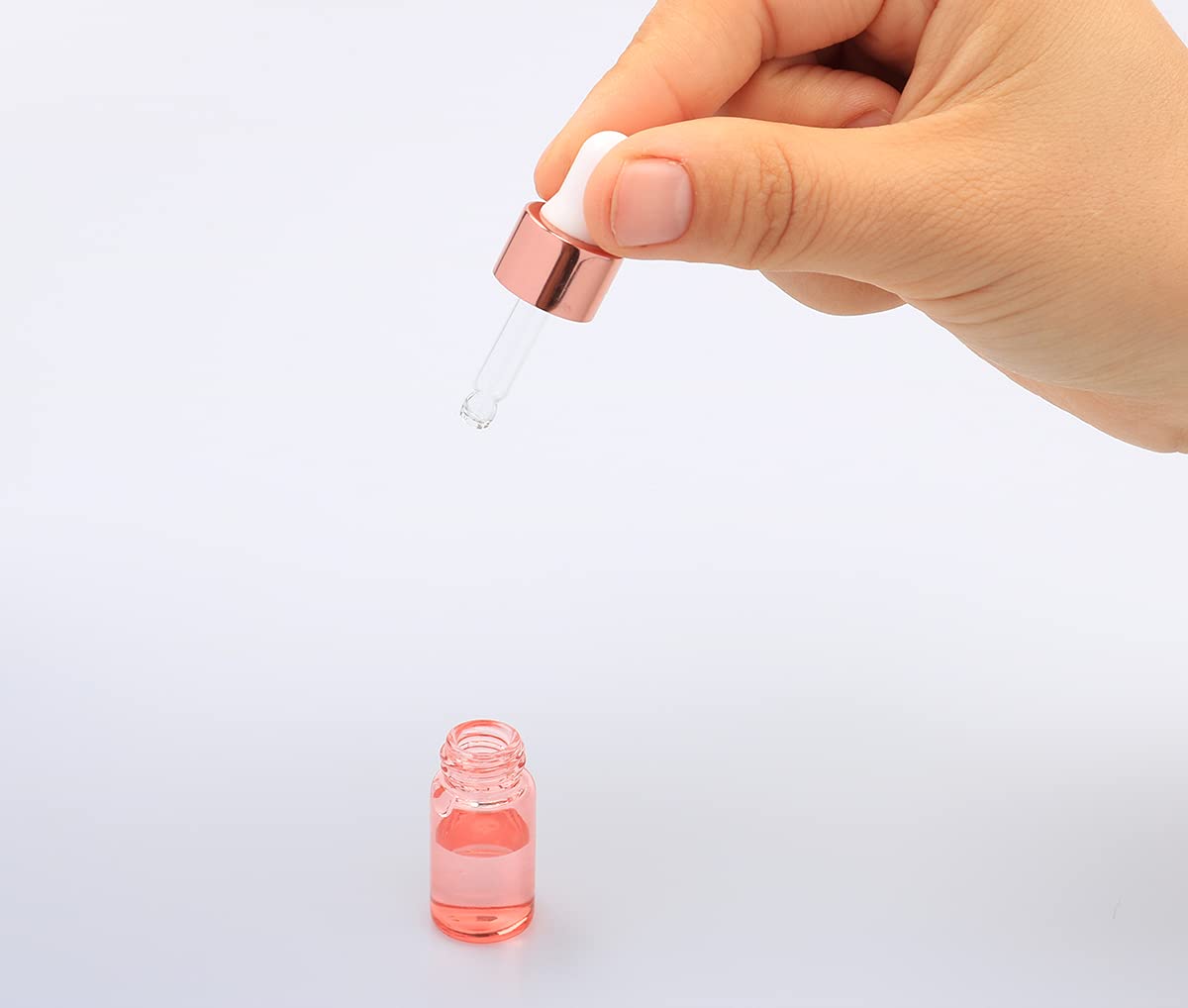 30 Pack Set, Pink Glass Dropper Bottles Essential Oils Dropper Bottles Mini Sample Bottles DIY Perfume Cosmetic Containers Glass Vials With Glass Eye Dropper (3ml)