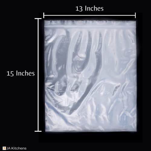4 Mil - 2 Gallon - 13 x 15 Inch - Extra Heavy Duty Zippered Recloseable Plastic Freezer Bags (Pack of 100) with Date Labels
