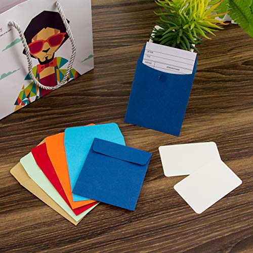 120 Pieces Small Envelopes Library Card Non-Adhesive Packets Envelopes with 120 Pieces Adhesive Double Sided Glue Points for School, Library, Office Task Trackers and Gift Tag (Pocket Envelopes)