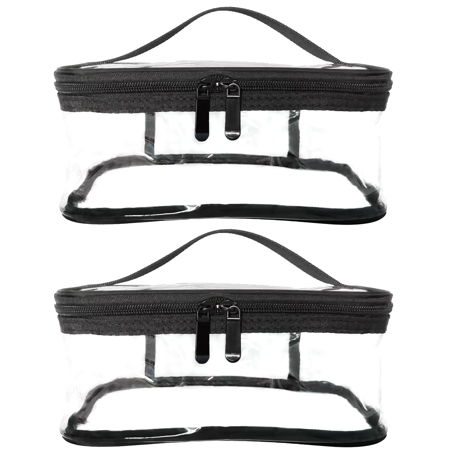 2 Pcs Clear Makeup Bags with Zipper Large Clear Cosmetic Bags for Travel Waterproof Toiletry Bags Transparent Storage Carry Pouch