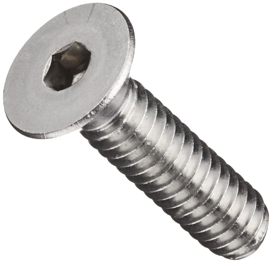 18-8 Stainless Steel Socket Cap Screw, Flat Head, Internal Hex Drive, Meets DIN 7991, 16mm Length, Fully Threaded, M6-1 Metric Coarse Threads (Pack of 100)