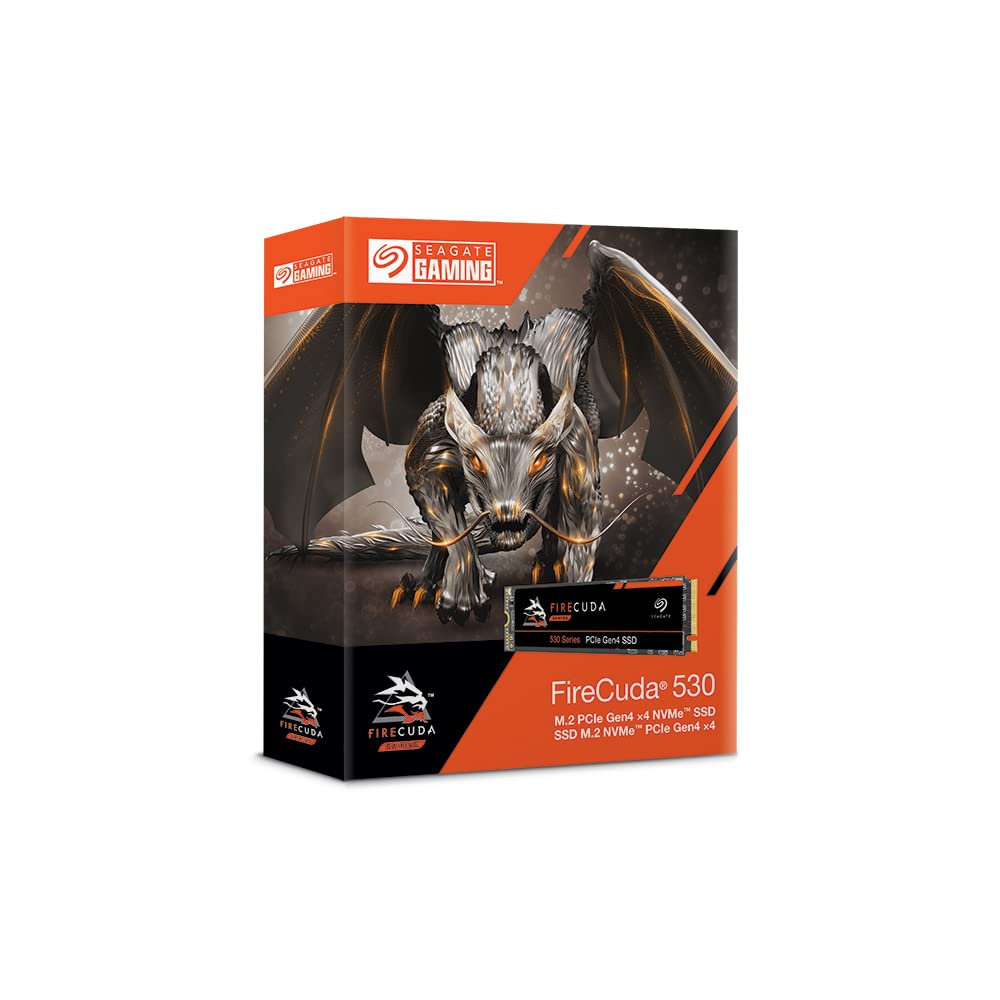 Seagate FireCuda 530, 4TB, Internal SSD, M.2 PCIe Gen4 ×4 NVMe 1.4, Transfer speeds up to 7300 MB/s, 3D TLC NAND, 5100TBW, 1.8M MTBF, for PS5/PC (ZP4000GM3A013)