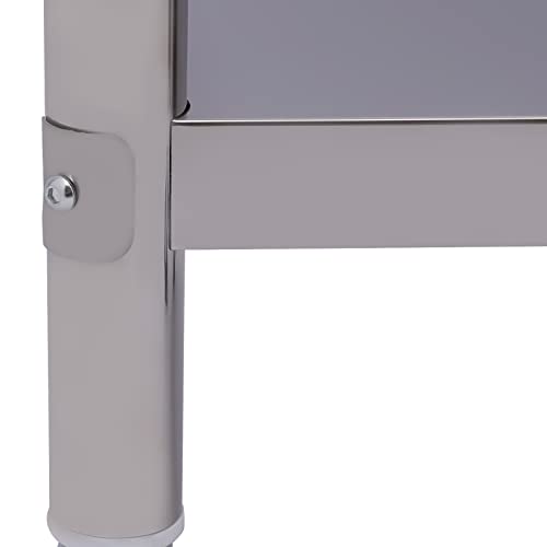2 Tier Freestanding Work Table Stainless Steel Table for Prep & Work Commercial Heavy Duty Food Prep Worktable with Undershelf Wheels for Restaurant,Kitchen(23.62 * 11.81 * 33.46")
