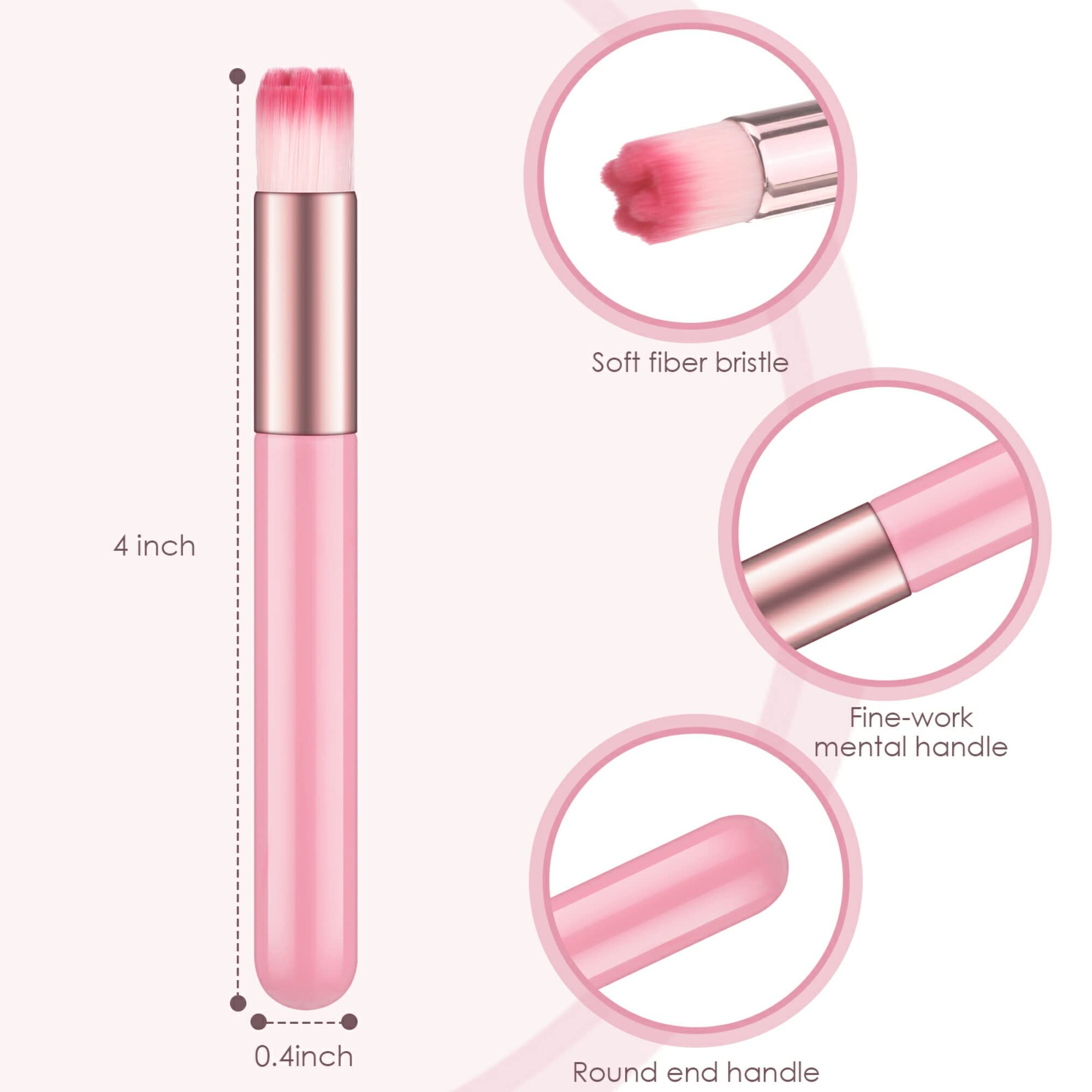 30 Pieces Red Flower Head Lash Shampoo Brush with Container, Eyelash Extension Cleanser Brush Nose Pore Deep Cleaning Brush Peel Off Blackhead Brush Remover Tool for Facial Cleansing, Pink Handle