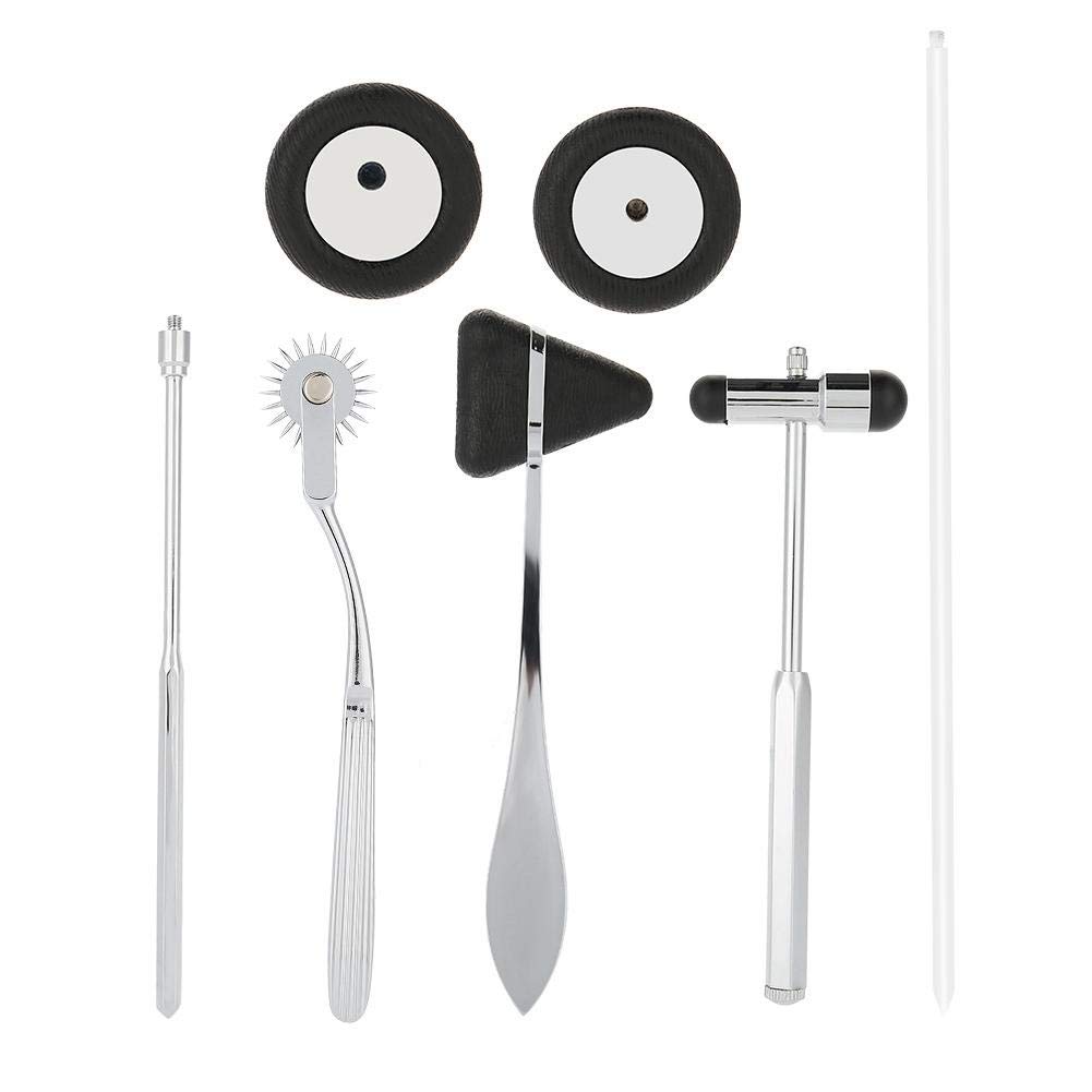 5 in 1 Neurological Hammer Muscle Reflex Diagnostic Hammer Health Care Kit, Triangle Hammer+Metal Hammer+ Plastic Rod Hammer+T-shaped Hammer+Gore Wheel