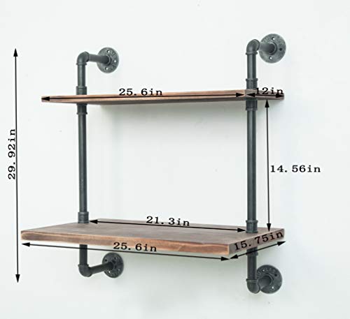 Black,Industrial Retro Wall Mount Iron Pipe shelves,Microwave Oven Rack- Wall mounted Microwave Oven Shelf Stand,Storage Organizer For Kitchen,Oven,Toaster,Utensils,Spice,Mits and more