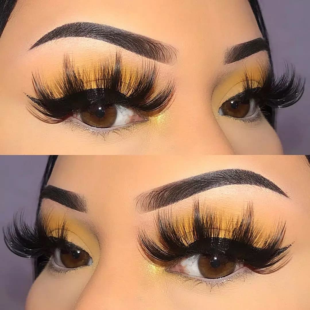 3D Mink lashes Fluffy,25mm Fake Eyelashes Natural Look 4 Styles.Long Dramatic Wispy Eyelashes Bulk,6D High Volume Soft Reusable Luxurious False Eyelashes Kit