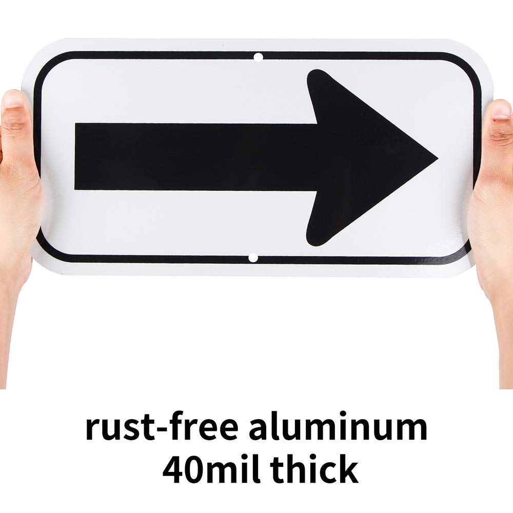 2-Pack Arrow Sign,for Indoor or Outdoor Use,12"x 6" .04" Aluminum Reflective Sign Rust Free Aluminum-UV Protected and Weatherproof