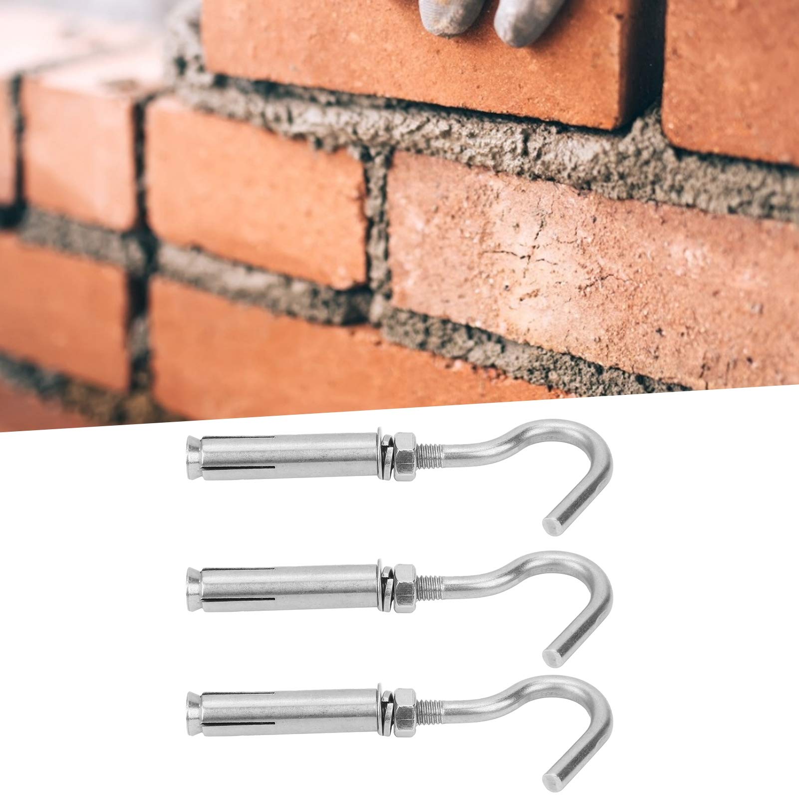 10pcs Expansion Screw Hook, 304 Stainless Steel Expansion Screws, Maximum Load Capacity 120 Kg, Suitable for Concrete, Solid Brick, Porous Brick