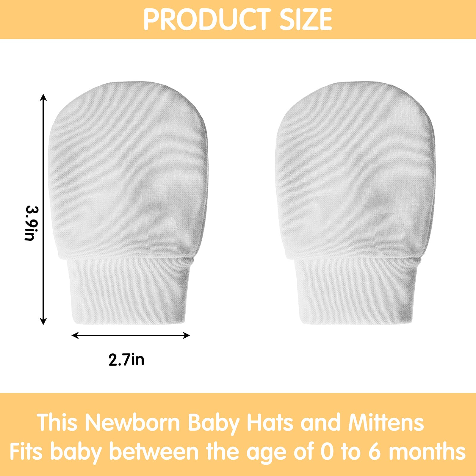 4 Pairs Newborn Baby Mittens Infant No Scratch Mittens Gloves 0-6 Months (Gray, Navy Blue, Black, Dark Gray)