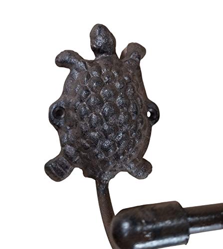 Cast Iron Turtle Towel Bar 24" Rustic Brown