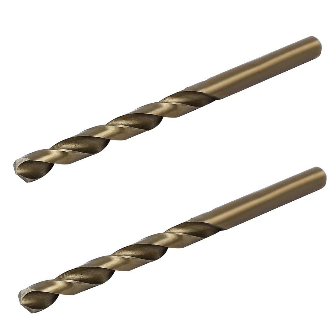 Utoolmart 2Pcs 6.5mm Heat Resistant Twist Drill Bit, Titanium Coated High Speed Steel Bit, M35 Cobalt Steel HSS-CO Grade with Straight Shank, Cut Through Hard Metals, Steel Copper, Aluminum Alloy