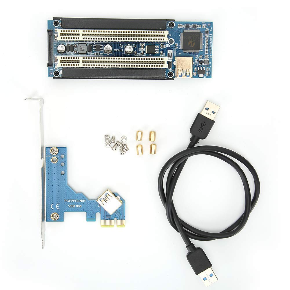 Eboxer PCI Express Network Card PCI E PCI X2 Adapter Card Set Parallel Port Network Card with USB3.0 Data Cable, PCI E × 1 × 4 × 8 × 16 Adapter Converter for Desktop PC
