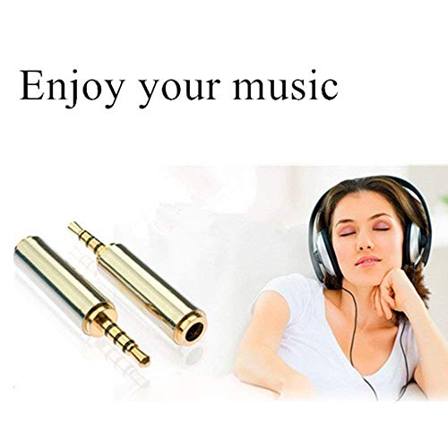 2.5mm Male to 3.5mm Female Audio Adapter Gold Plated Aux Auxiliary Plug Splitter 3 Ring Jack Support Converter Headphone Earphone Headset Stereo or Mono(2 Pack)
