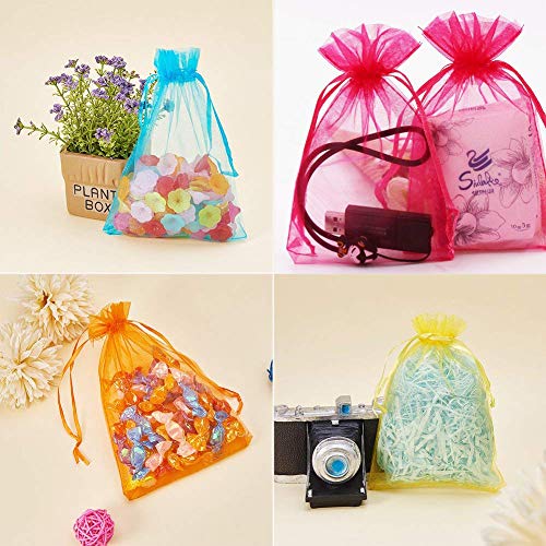 120PCS Organza Drawstring Gift Bag Pouch Wrap for Party/Game/Wedding/Christmas, Candy Pouch (120 Pcs-8x12")