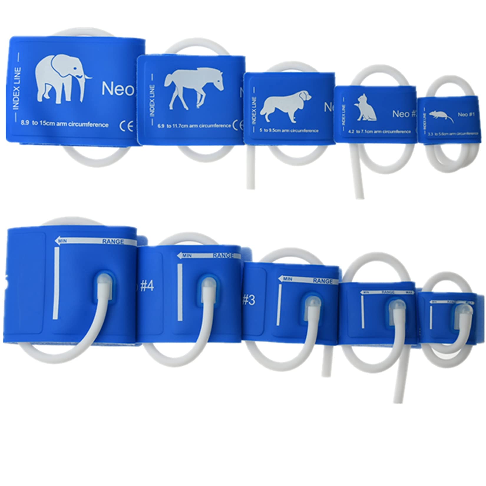 2 Pcs Veterinary Dedicated Dog Blood Pressure Cuffs Reusable Pet Sphygmomanometer Cuff Accessories - Animal Monitor Cuff Set with 2 Kinds of Interfaces (Dog)