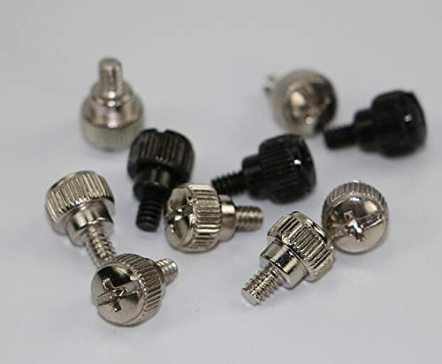 10Pcs 6#-32x5 for Computer Screws PC Case Cooling Round Toolless Adjustment Thumb Screws - (Black) SCRW-205232