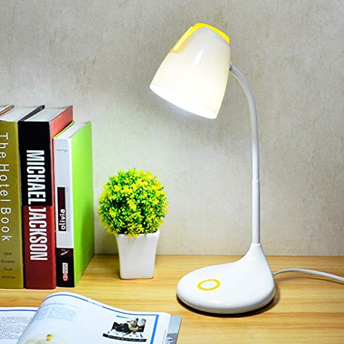 Eye-Caring LED Eye Protection Desk Lamp Energy-saving Rotating Folding Button Dimming Table Lamp for Students To Learn and Write Office lamp (Color : Yellow)