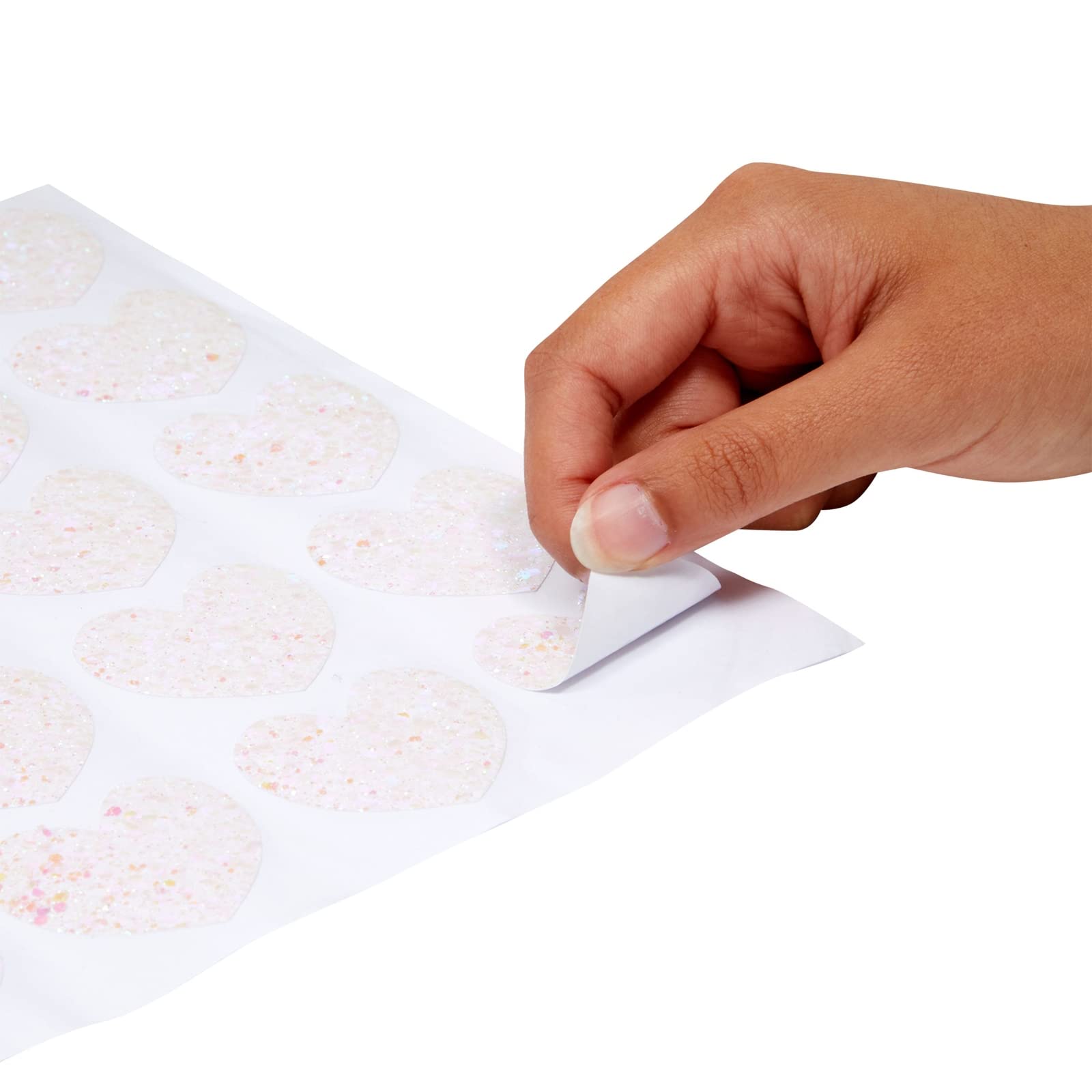 200-Pack 1.5-Inch Holographic Glitter Heart Stickers, Adhesive Sparkle Decals, Envelope Seal Stickers for Wedding, Birthday, and Graduation Invitations, Crafting Supplies (Light Pink)